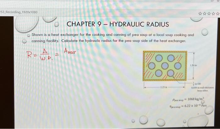 Solved Shown is a heat exchanger for the cooking and canning | Chegg.com