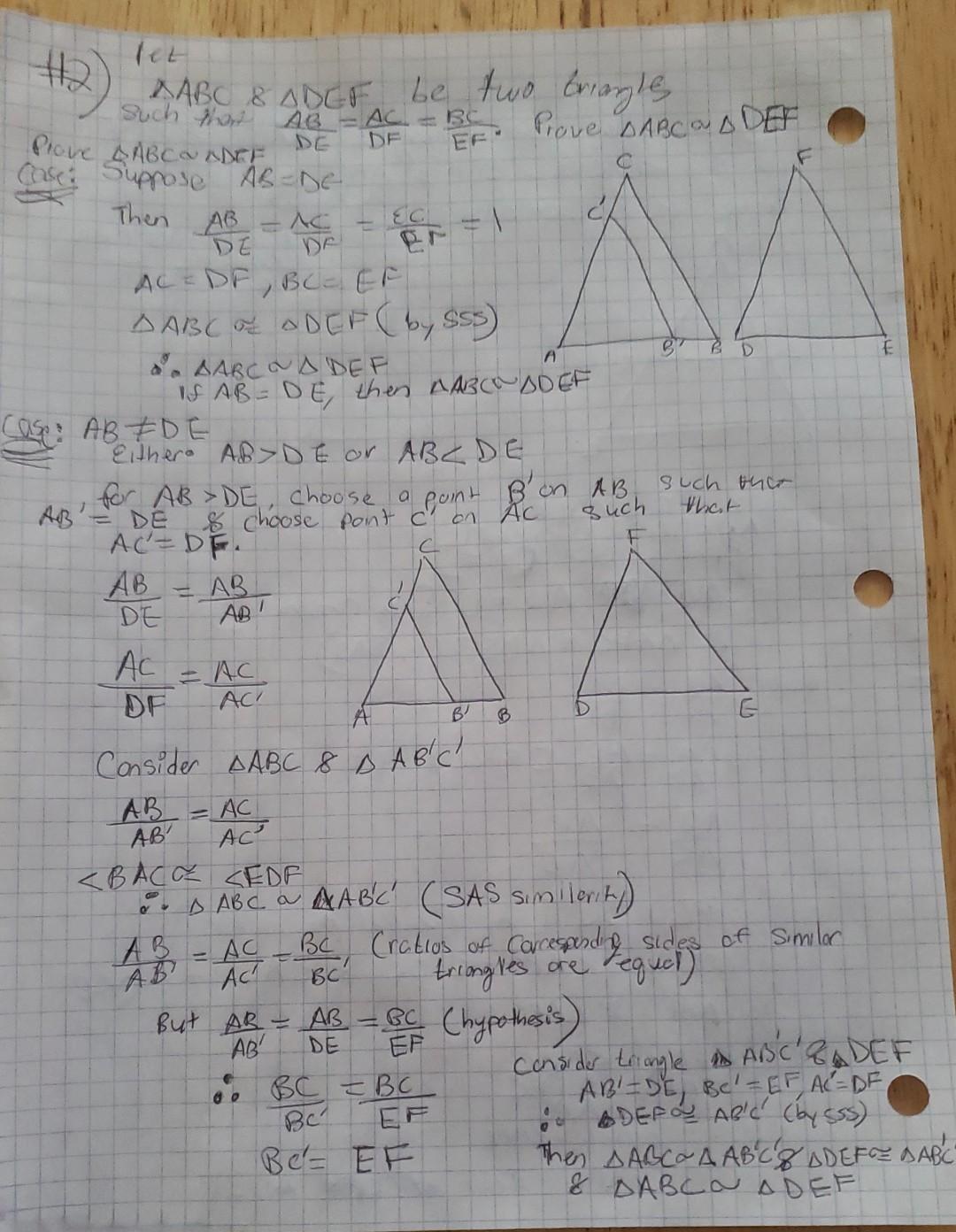 Solved Short questions, #1 in triangles APQ & DEF how is it | Chegg.com