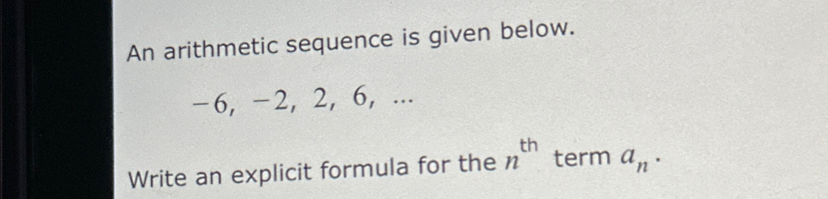 Solved An arithmetic sequence is given | Chegg.com