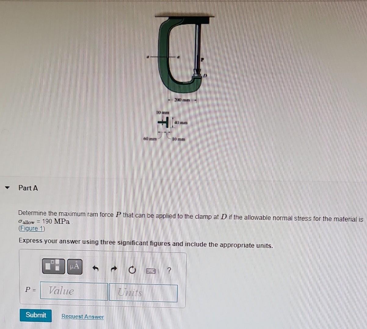 Solved Determine the maximum ram force P that can be applied | Chegg.com