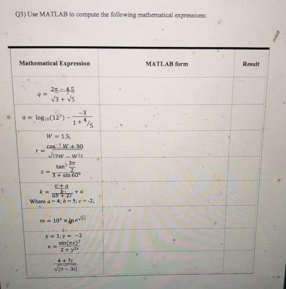 Solved Solve Using Matlap And A Screenshot Of Each Question 2675