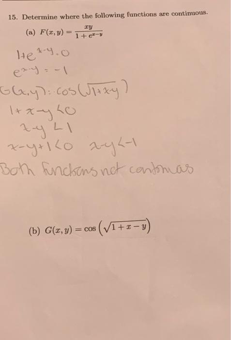 Solved 15. Determine where the following functions are | Chegg.com