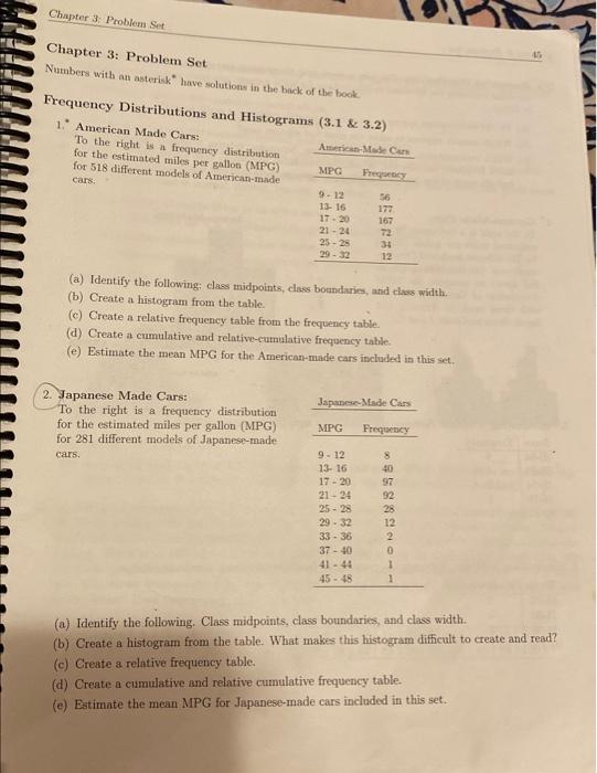 Solved 3 Comparing Distributions Use Your Answers From The