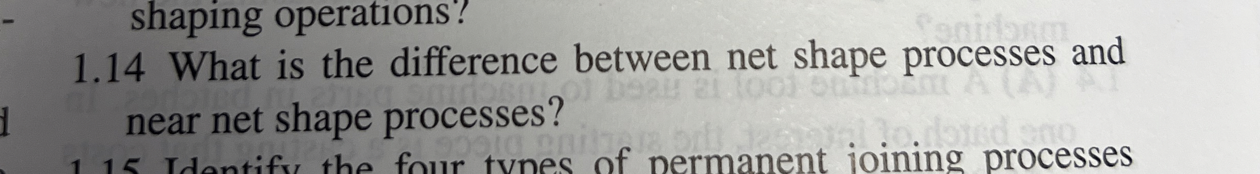Solved 1.14 ﻿What is the difference between net shape | Chegg.com