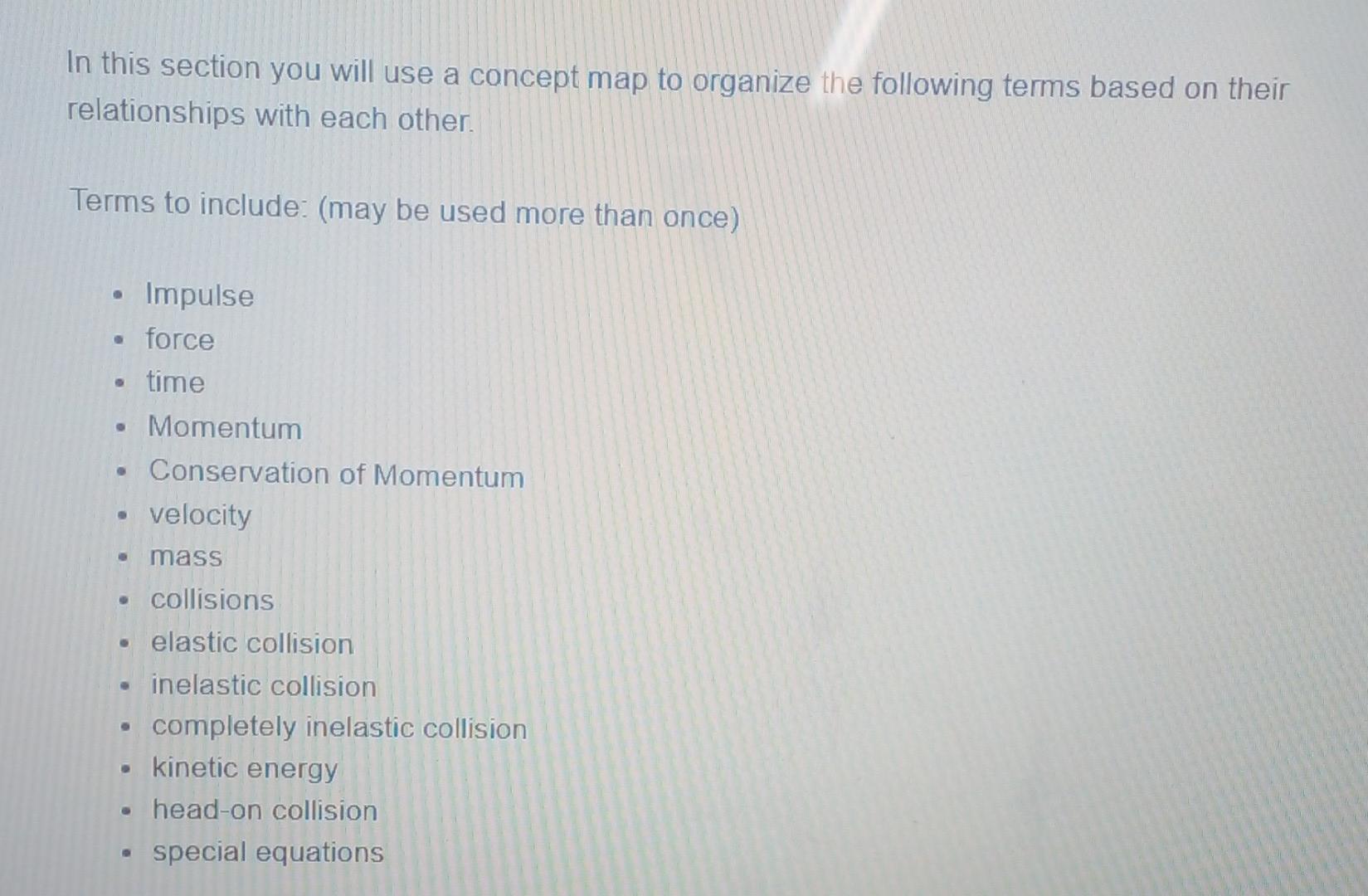 Solved In this section you will use a concept map to | Chegg.com