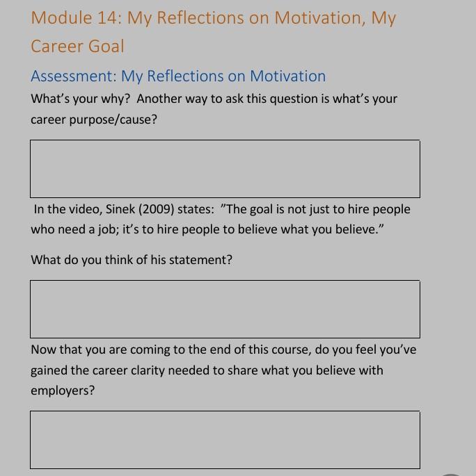 Solved CAREER SUCCESS- CDEV 1830 Assignment 5: My Goals | Chegg.com