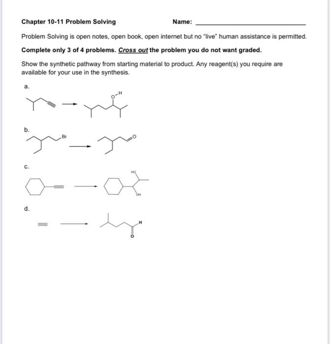 Solved Chapter 10-11 Problem Solving Name: Problem Solving | Chegg.com