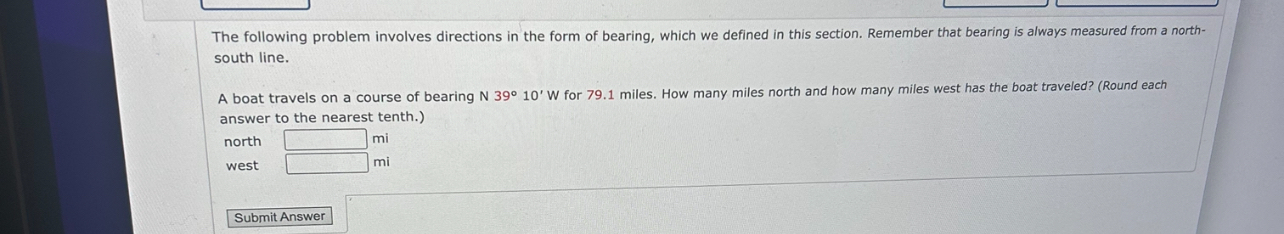 Solved The following problem involves directions in the form | Chegg.com