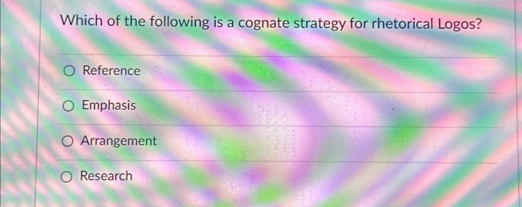 Solved Which of the following is a cognate strategy for | Chegg.com