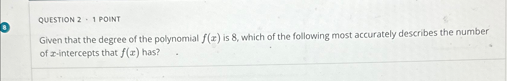 Solved QUESTION 2*1 ﻿POINTGiven that the degree of the | Chegg.com