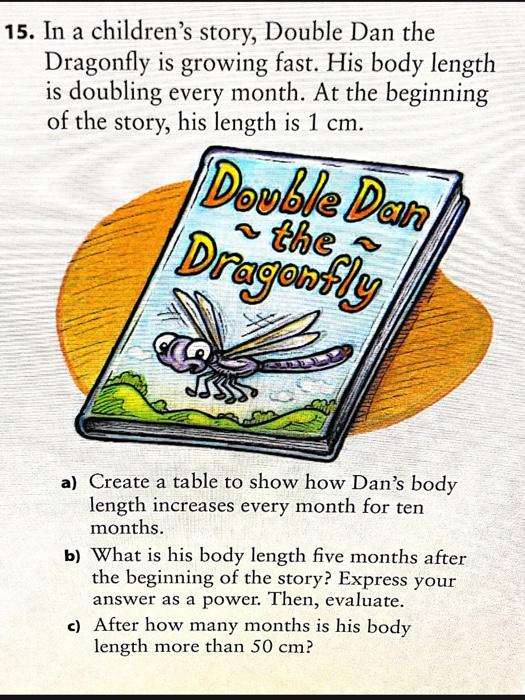Solved 15. In a children's story, Double Dan the Dragonfly | Chegg.com