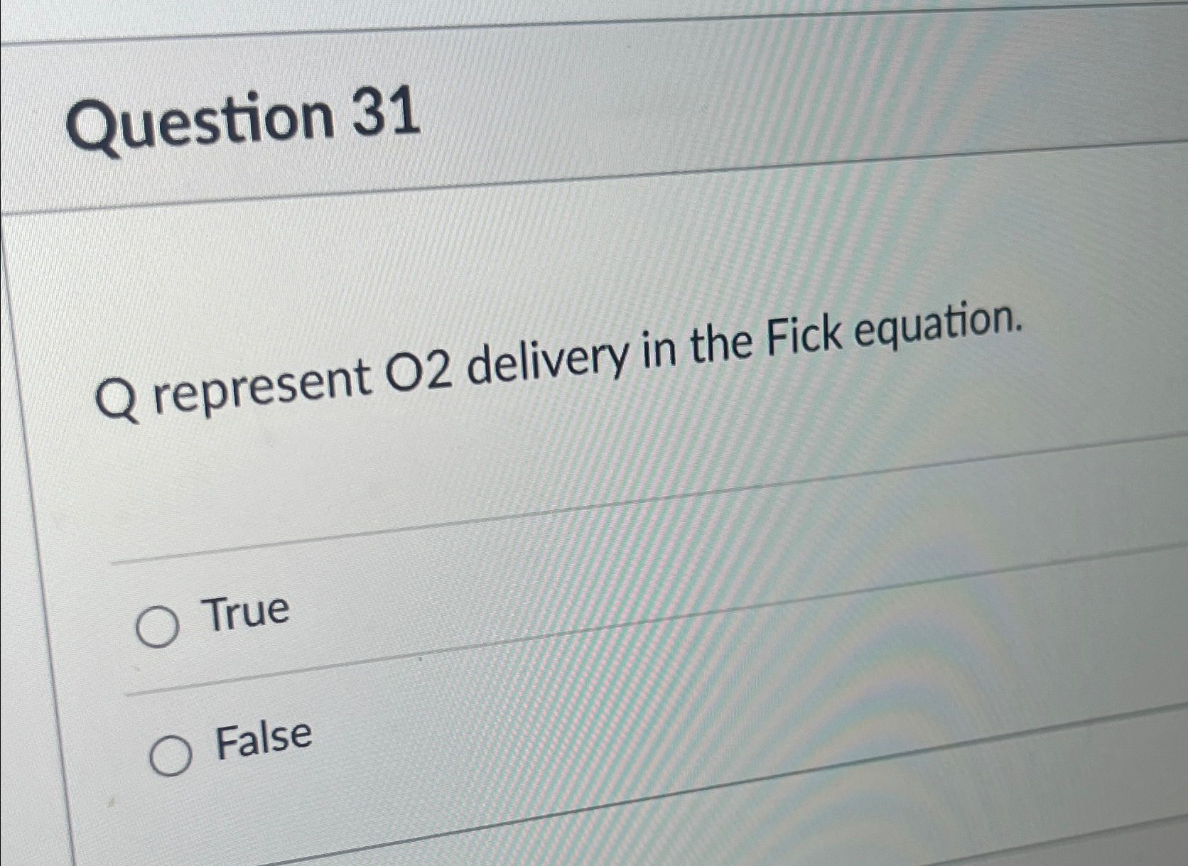 Solved Question 31Q ﻿represent O2 ﻿delivery in the Fick | Chegg.com
