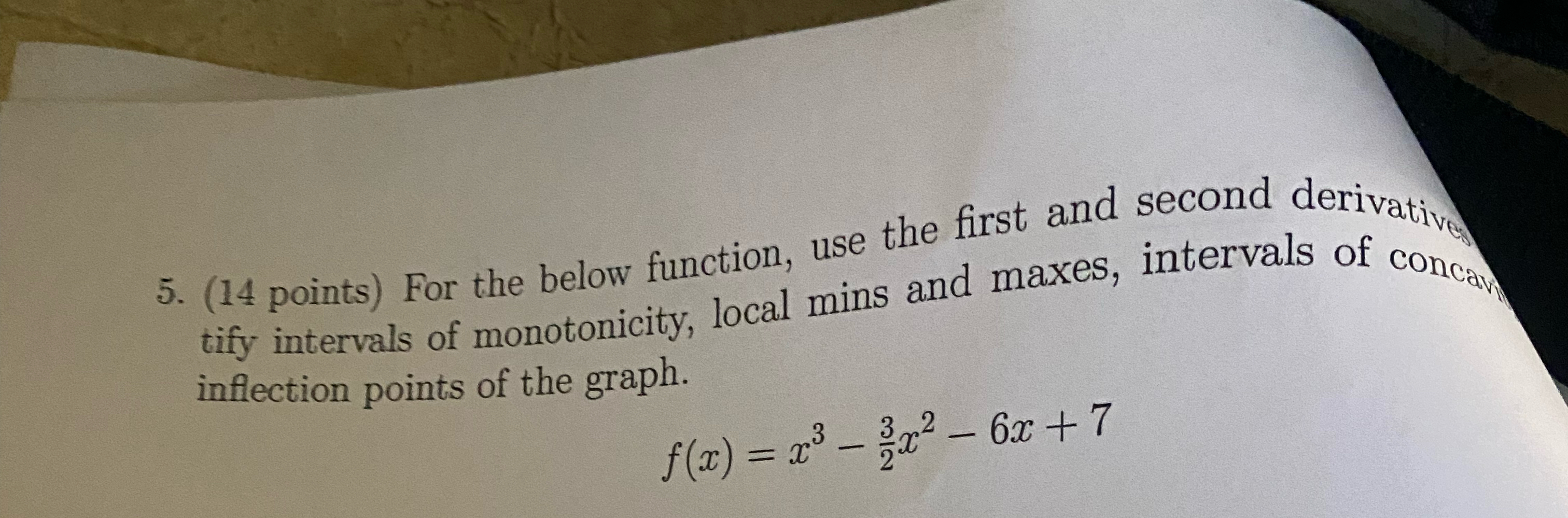 Solved (14 ﻿points) ﻿For the below function, use the first | Chegg.com