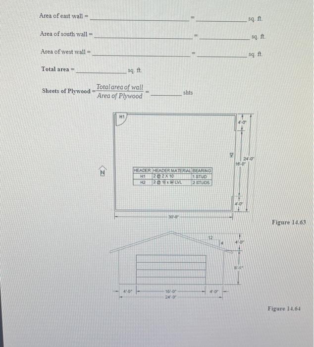 Solved 1. Determine the materials needed for the headers for | Chegg.com