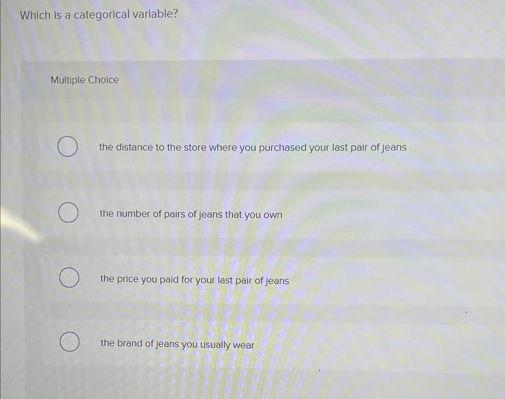 Solved Which is a categorical variable?Multiple Choicethe | Chegg.com
