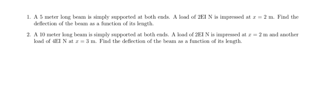 Solved A 5 ﻿meter long beam is simply supported at both | Chegg.com