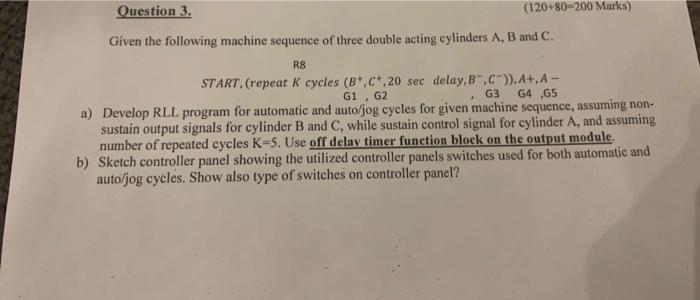 Given the following machine sequence of three double | Chegg.com