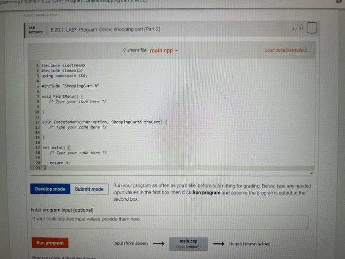 Solved This program extends the earlier "Online shopping | Chegg.com