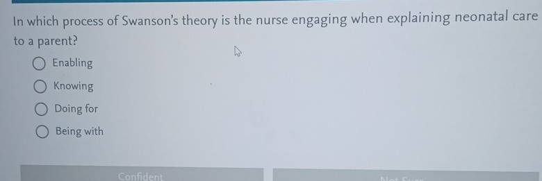 Solved In which process of Swanson's theory is the nurse | Chegg.com