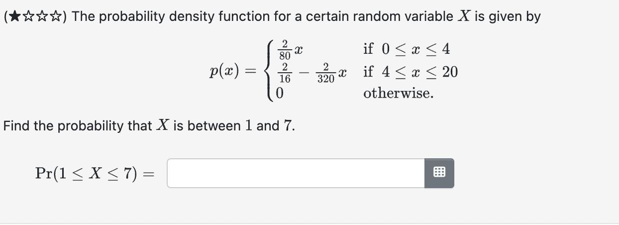 Solved ( ***ϖϖϖ ﻿The probability density function for a | Chegg.com