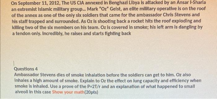 Solved On September 11, 2012, The US CIA annexed in Benghazi | Chegg.com