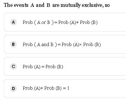 Solved The events A and B are mutually exclusive, so A | Chegg.com