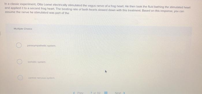 Solved in a classic experiment, Otto Loewi electrically | Chegg.com