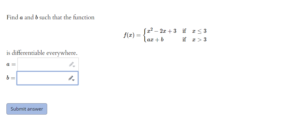 Solved Find a and b ﻿such that the | Chegg.com