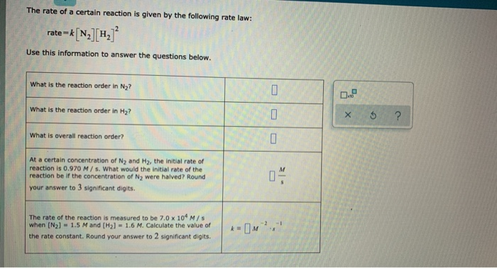 Solved The rate of a certain reaction is given by the | Chegg.com