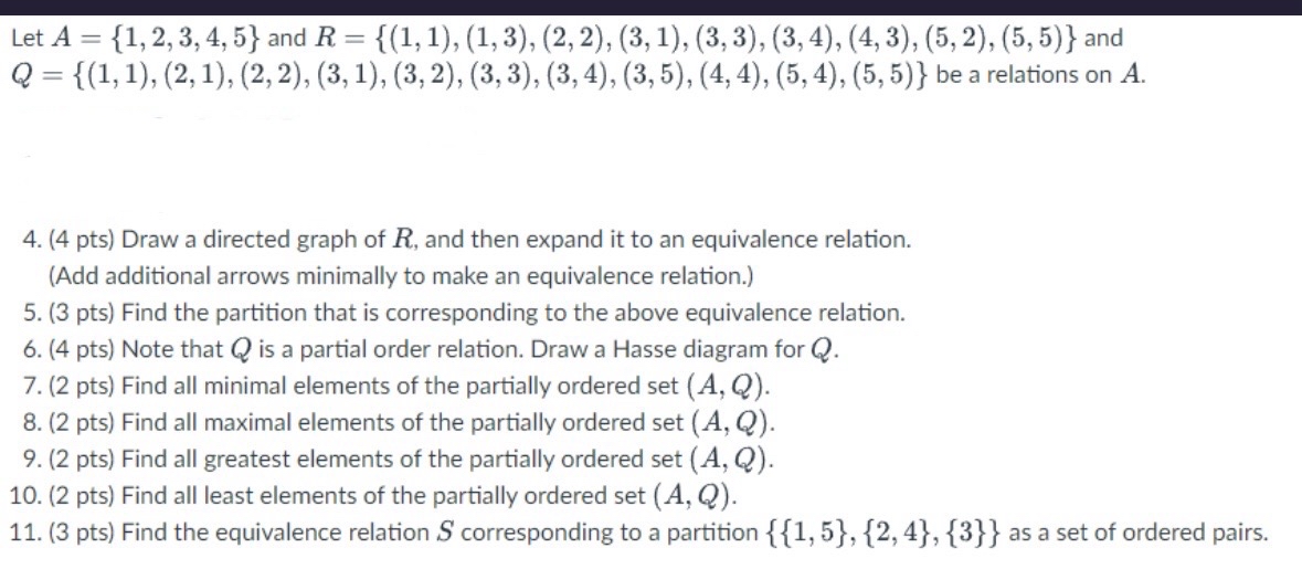 Solved Let A={1,2,3,4,5} ﻿and | Chegg.com
