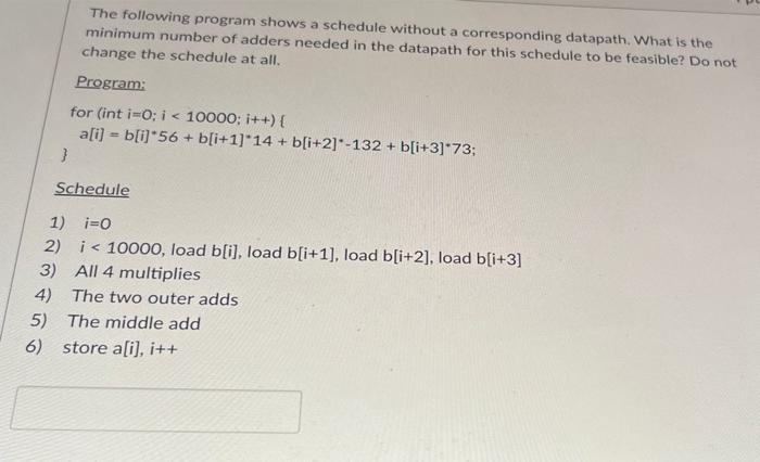 Solved The following program shows a schedule without a | Chegg.com