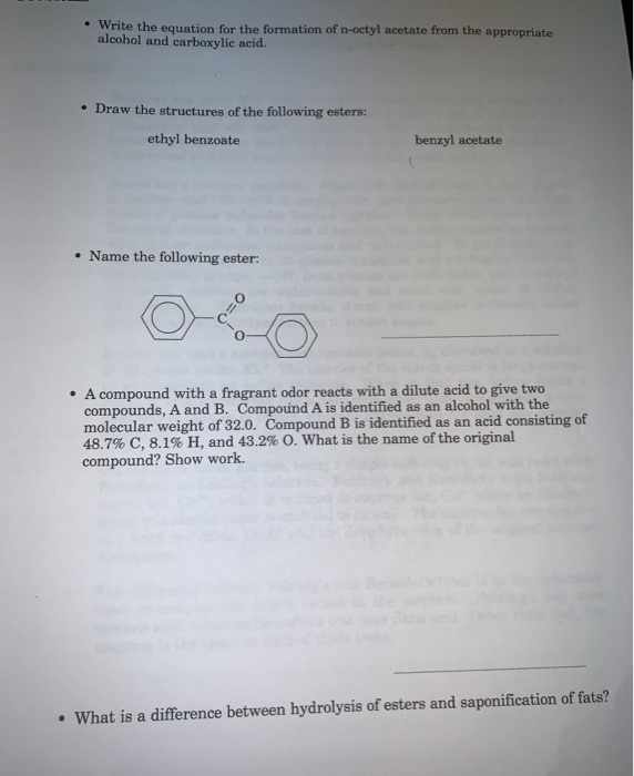 Solved Write the equation for the formation of n-octyl | Chegg.com