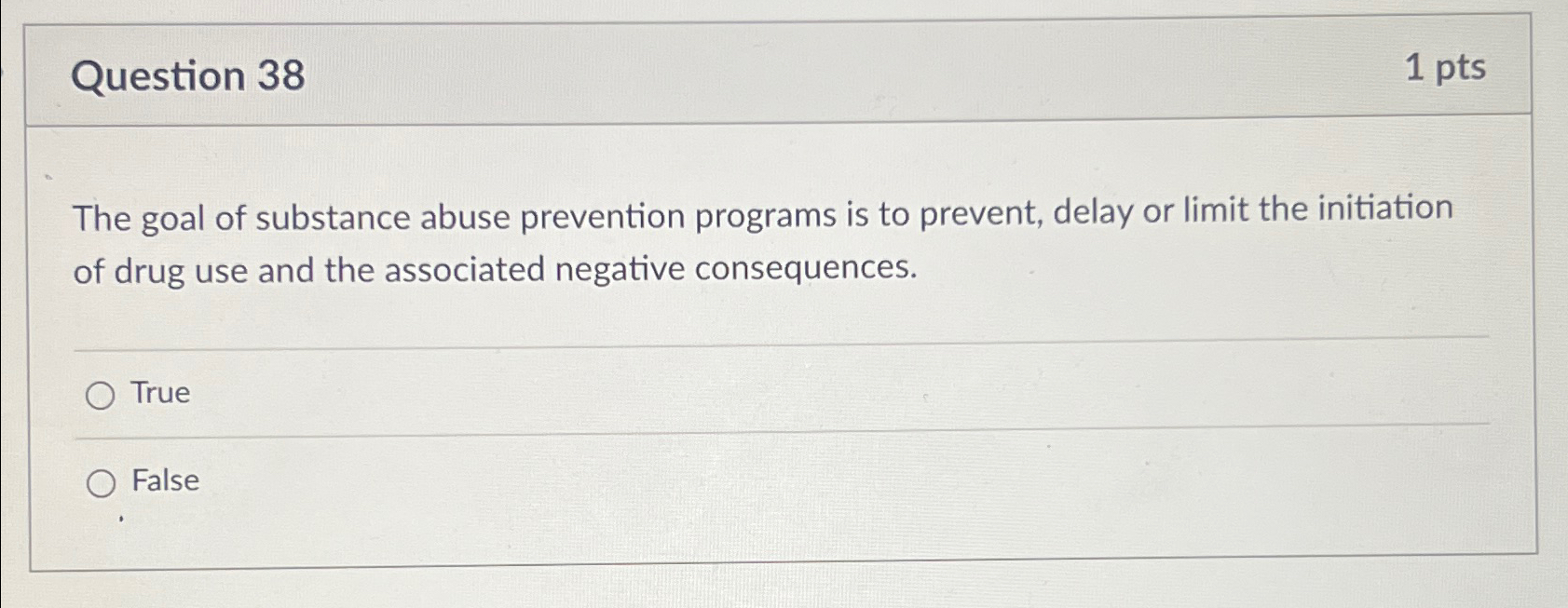 Solved Question 381 ﻿ptsThe goal of substance abuse | Chegg.com