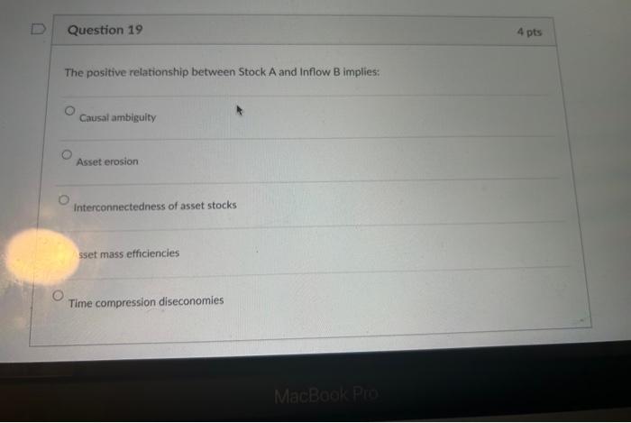 Solved The positive relationship between Stock A and Inflow | Chegg.com