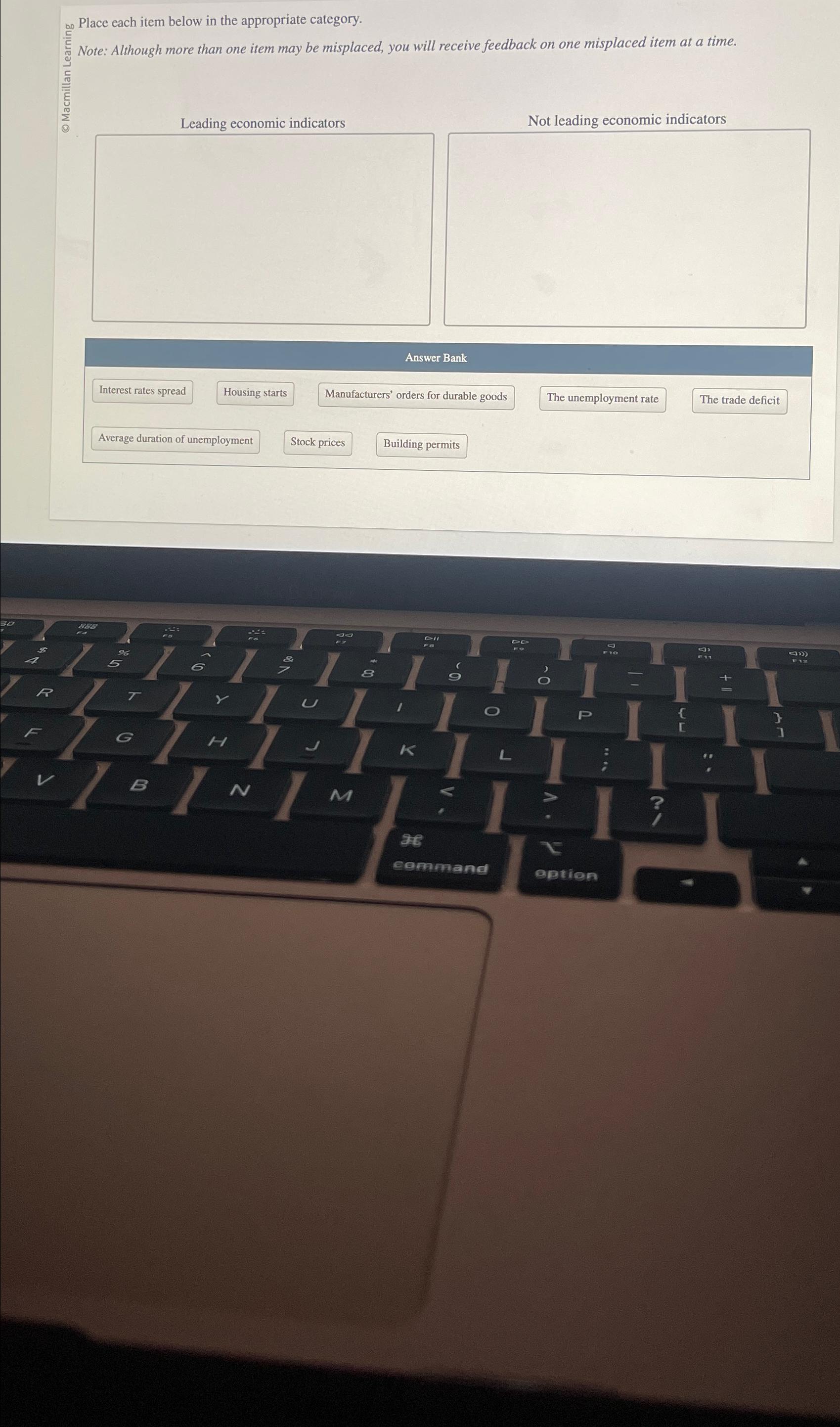 Solved Place each item below in the appropriate | Chegg.com