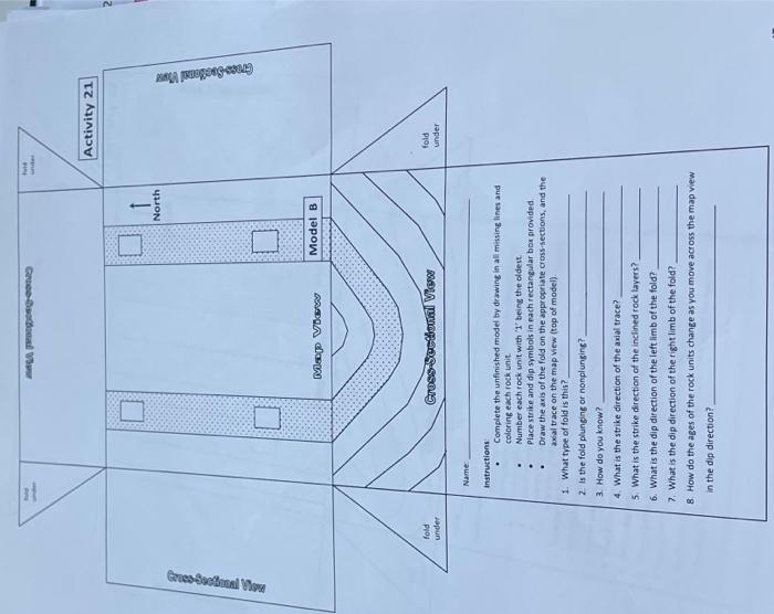 Solved Gress-Sectional View fold under fold under Name: HO | Chegg.com