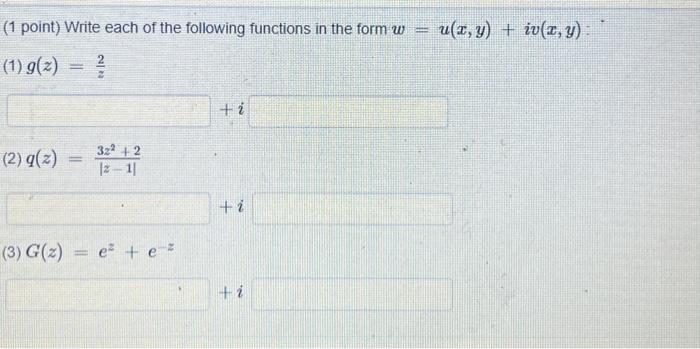 Solved (1 point) Write each of the following functions in | Chegg.com