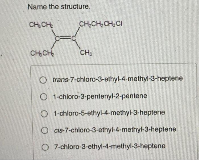Solved Name The Structure