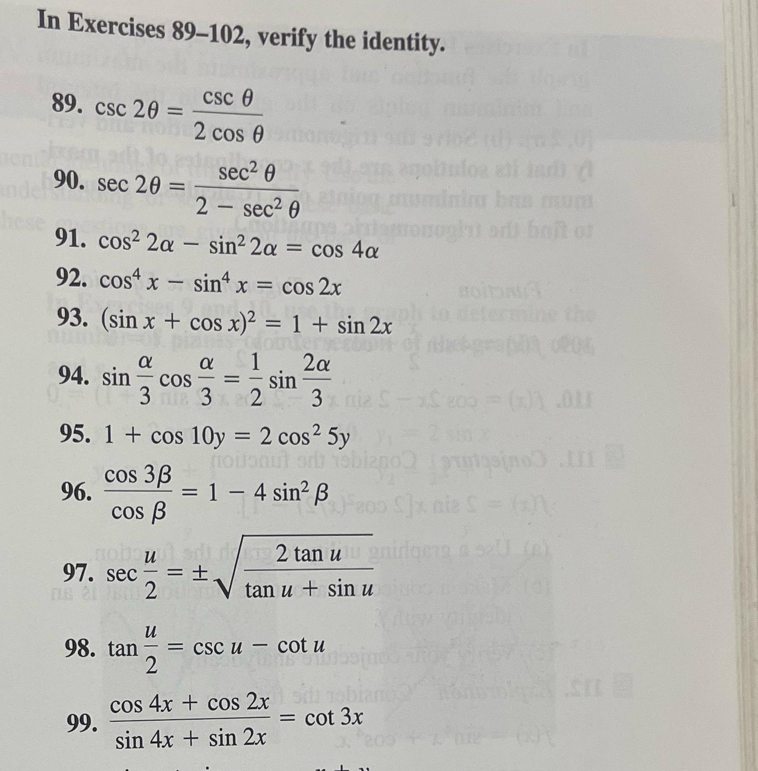 Solved In Exercises 89-102, ﻿verify the | Chegg.com