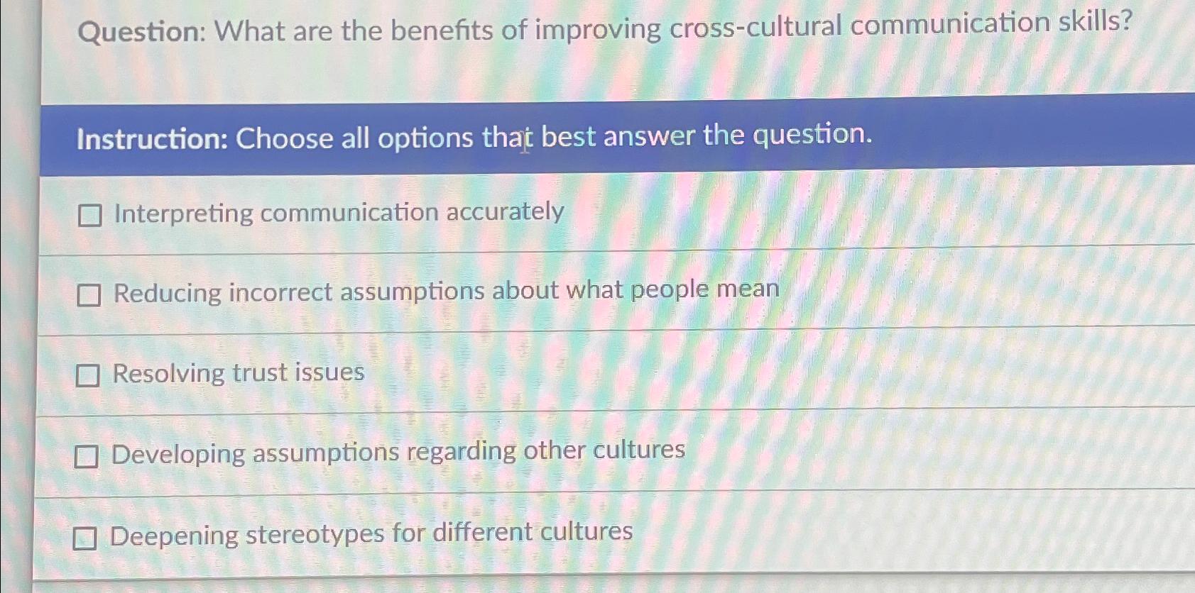 Solved Question: What are the benefits of improving | Chegg.com