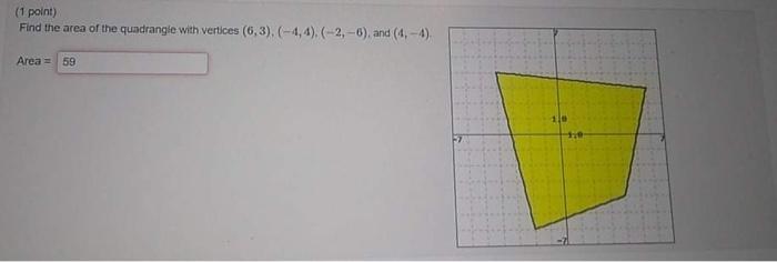 Solved (1 point) Find the area of the quadrangle with | Chegg.com