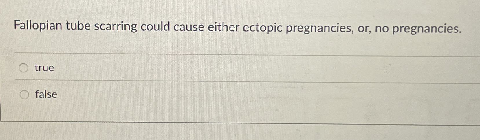 Solved Fallopian tube scarring could cause either ectopic | Chegg.com
