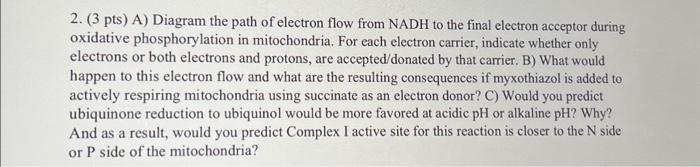Solved 2. (3 pts) A) Diagram the path of electron flow from | Chegg.com