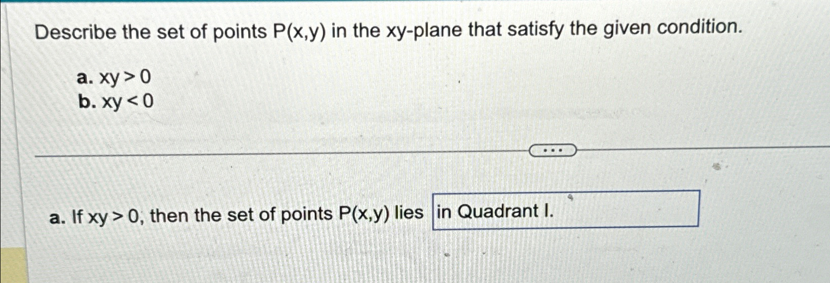 Solved Describe the set of points P(x,y) ﻿in the xy-plane | Chegg.com