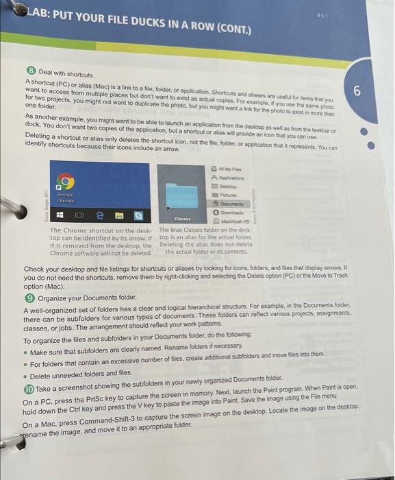 Solved (8) Deal with shortcuts. A shortcut (PC) or alias | Chegg.com