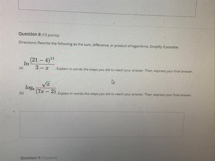 Solved Question 8 (10 points) Directions: Rewrite the | Chegg.com