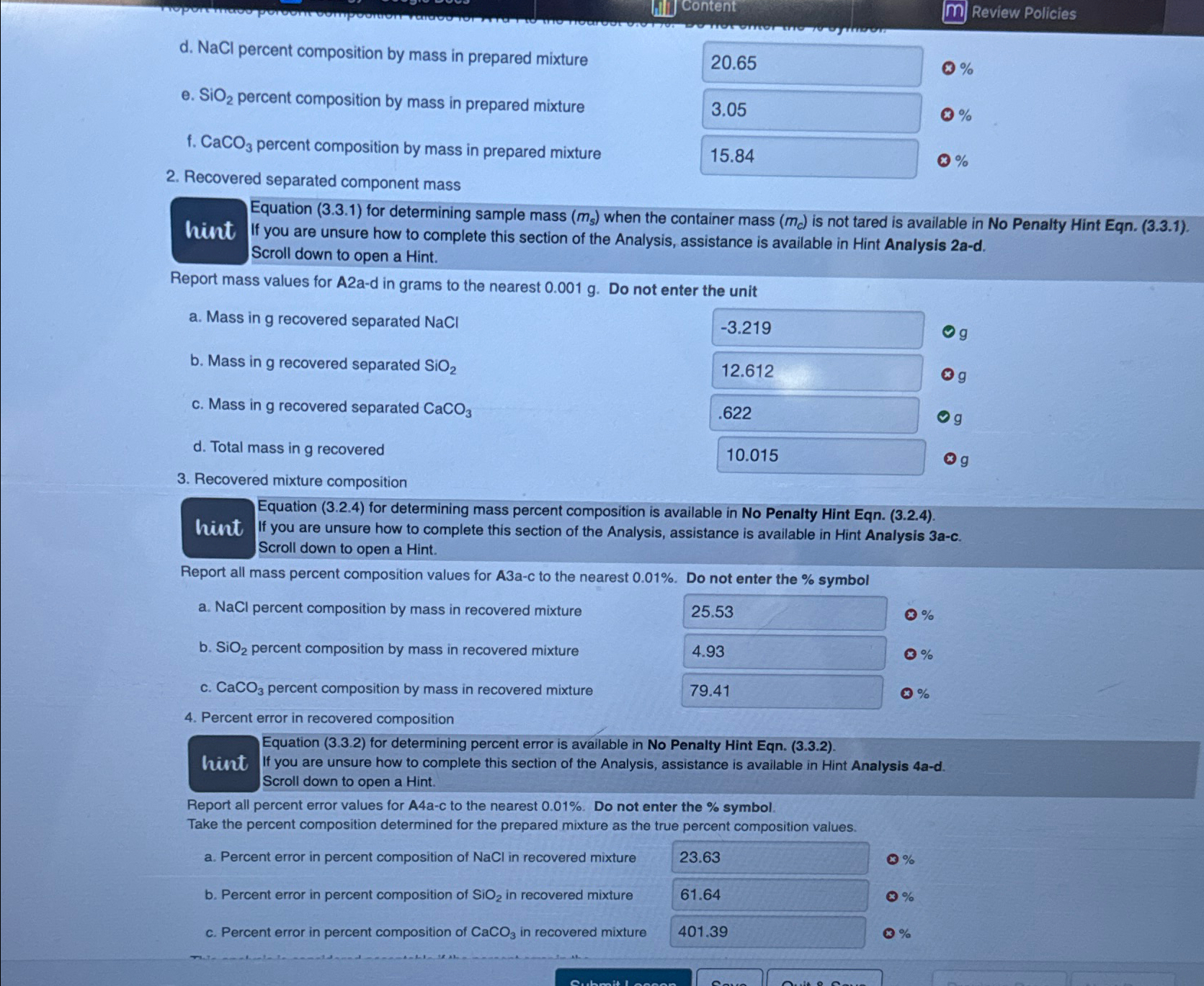 d. ﻿NaCl percent composition by mass in prepared | Chegg.com
