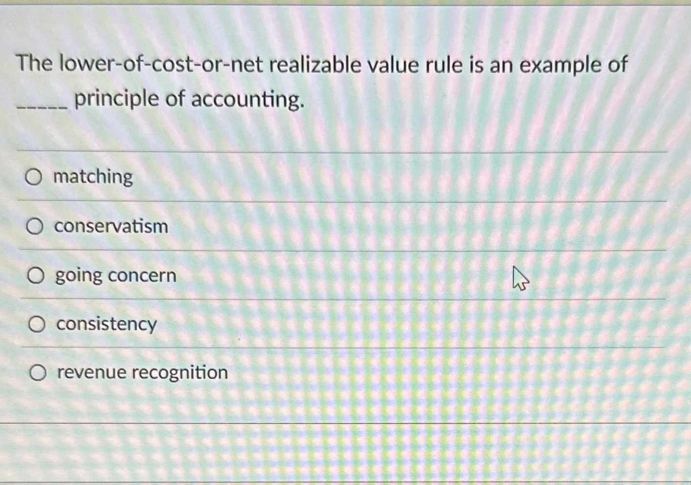 Solved The lower-of-cost-or-net realizable value rule is an | Chegg.com