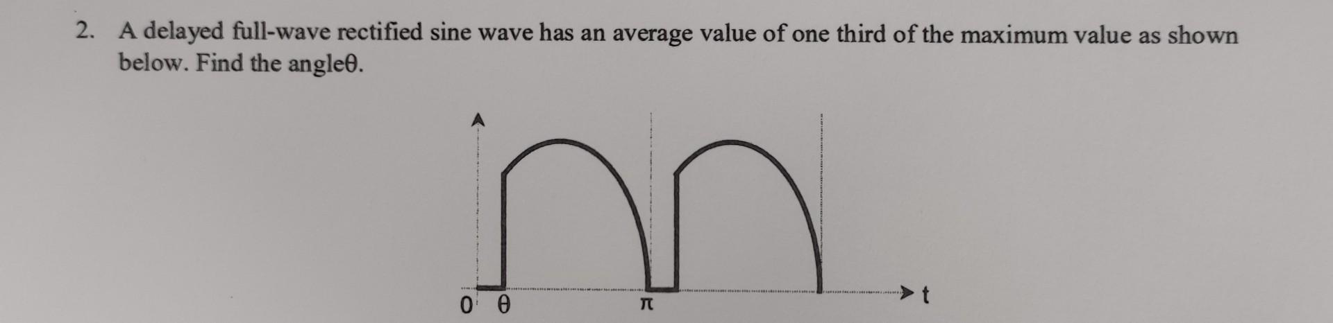 Solved 2. A delayed full-wave rectified sine wave has an | Chegg.com