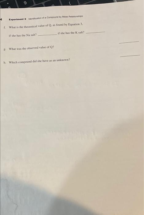 Solved Name Section Experiment 5 Advance Study Assignment: | Chegg.com